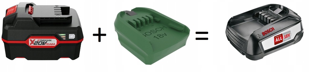 Adapter Przejściówka baterii Parkside do Bosch 18V - 13548610017 ...