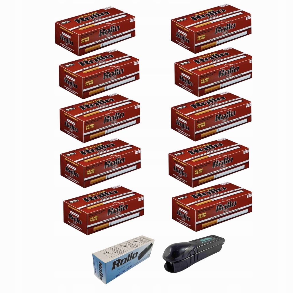 Gilzy Rollo Micro Slim Red 2000 szt + Nabijarka - 11275157412 ...