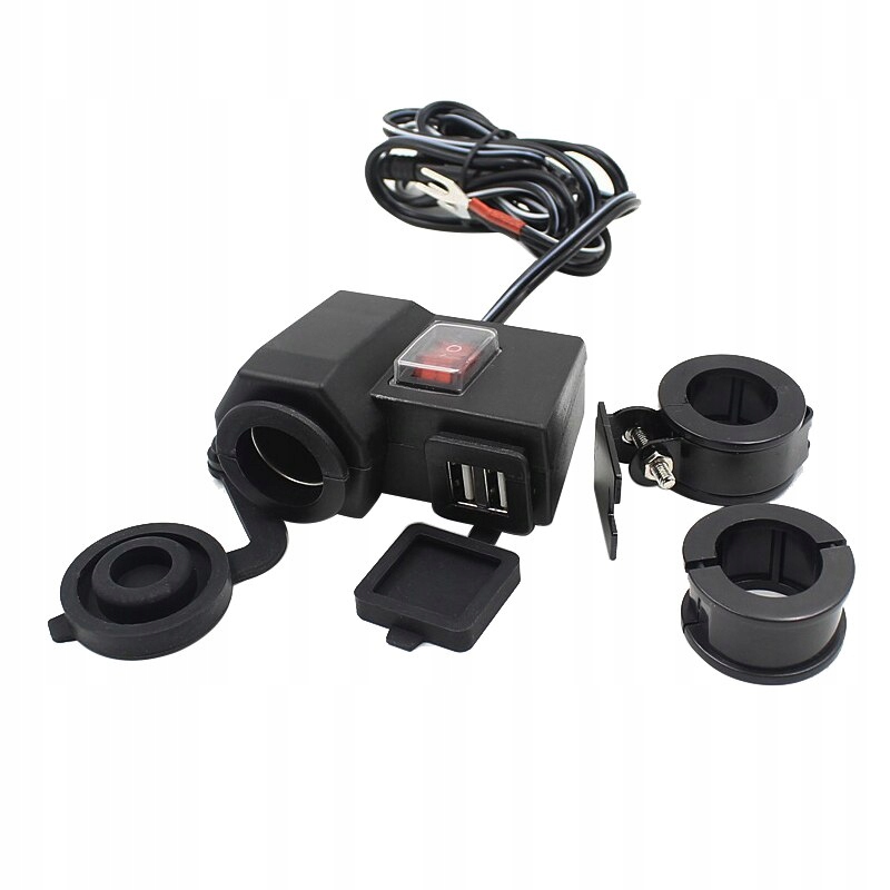 GNIAZDO ZAPALNICZKI MOTOCYKL SKUTER + 2x USB 2.1A - 12998583513 - oficjalne archiwum Allegro