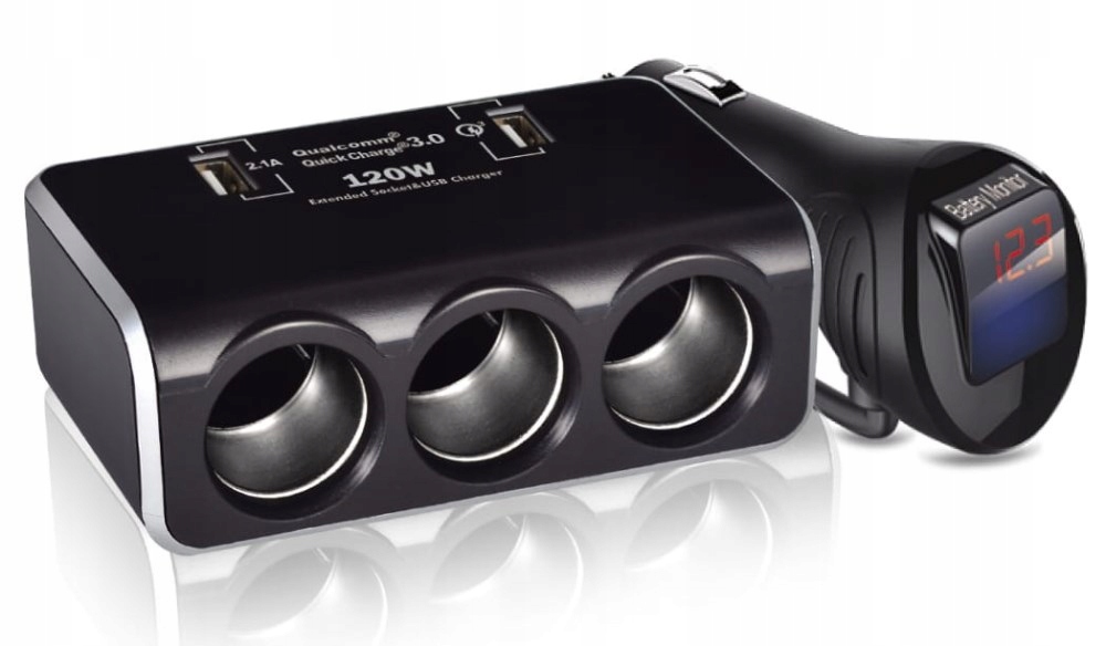 ROZDZIELACZ GNIAZDA ZAPALNICZKI 12V 24V USB SZYBKA - 12554047085 - oficjalne archiwum Allegro