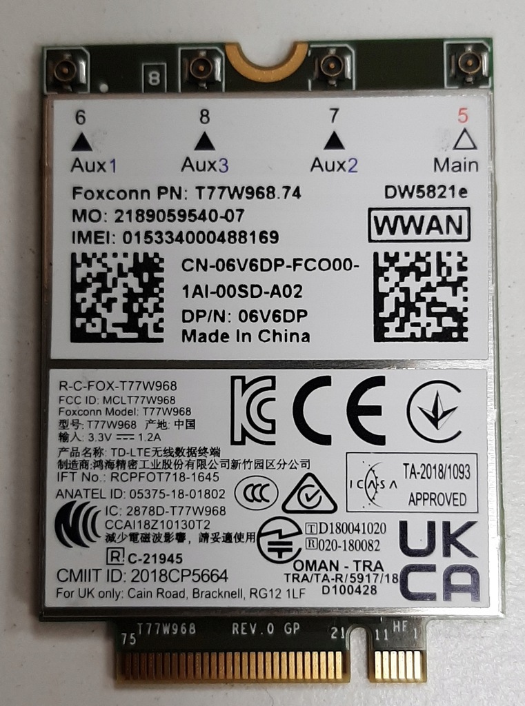 DELL MODEM WWAN 4G LTE DW5821E do m.in 5420 Rugged - 13463815510 ...