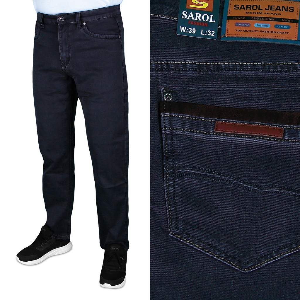 SPODNIE MĘSKIE JEANS SAROL W43 L 32 108-110 cm - 10141156268 ...