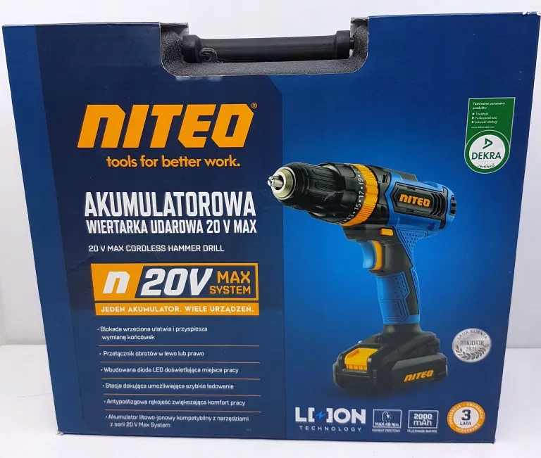 NITEO TOOLS WKRĘTARKA AKUMULATOROWA Z UDAREM 20V - 12174174135 - oficjalne archiwum Allegro