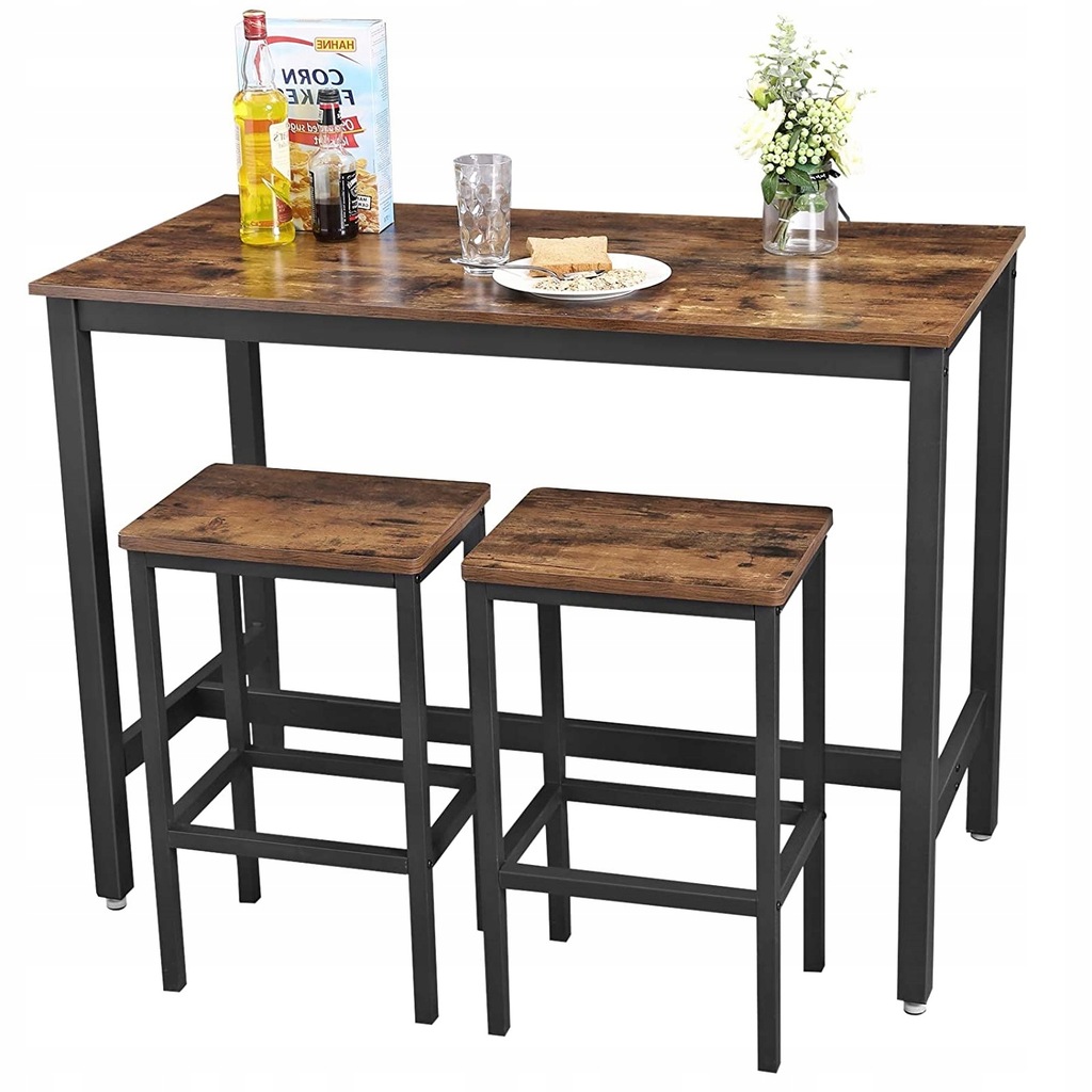 STOLIK BAROWY, WYSOKI STÓŁ + 2 HOKERY, ZESTAW LOFT - 12309368662 ...