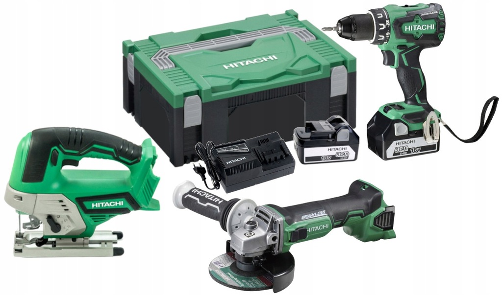HITACHI ZESTAW DS18DBSL + G18DBBVL + CJ18DGL 18V - 7247879171 - oficjalne archiwum Allegro
