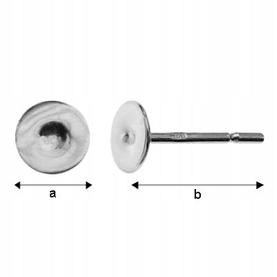 Sztyft baza do kolczyków srebro próba 925 GWP 4 - 10571067022 ...