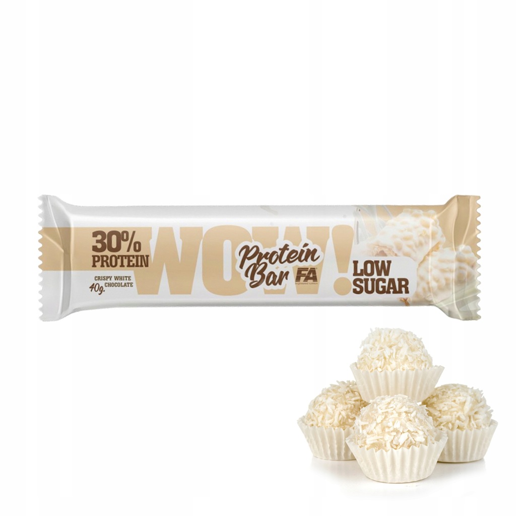 FA WOW PROTEIN BAR 40g BATON LOW SUGAR 30% BIAŁKO - 12988019983 ...