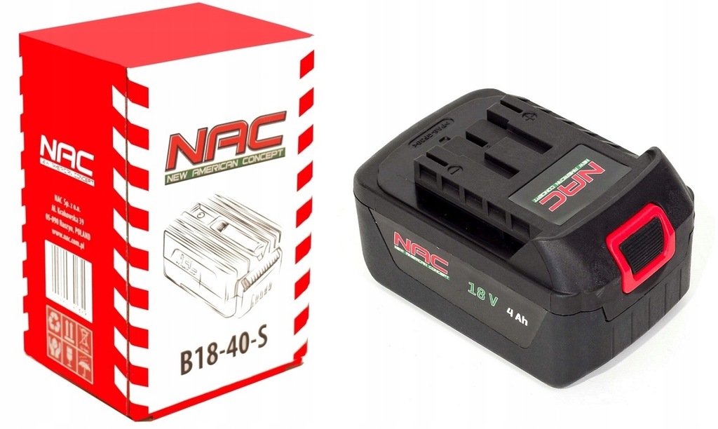 NAC B18-40-S AKUMULATOR BATERIA DO ELEKTRONARZĘDZI 18V 4,0Ah LI-ION - 16691388370 - oficjalne ...