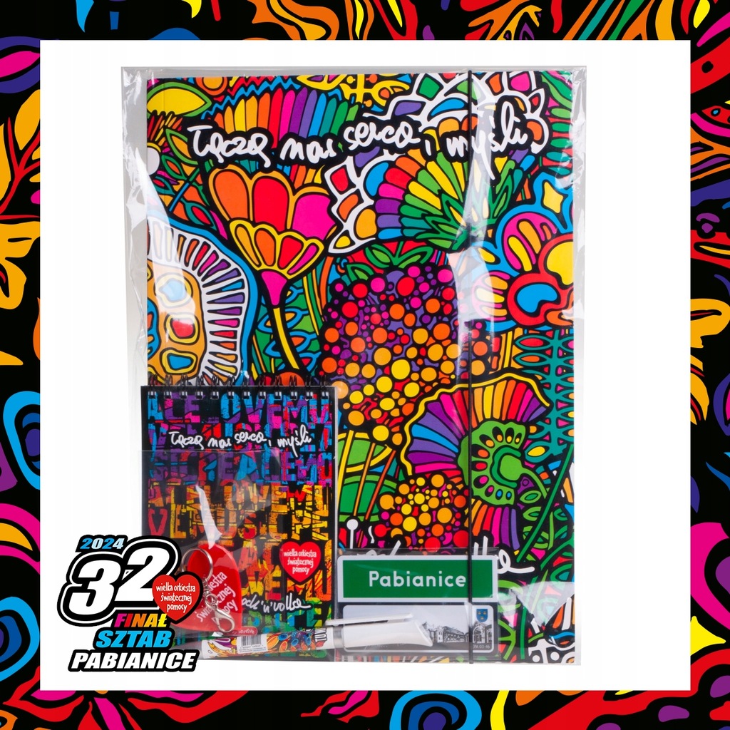 ZESTAW SZKOLNY #3: TECZKA NOTESIK DŁUGOPIS BRELOK WOŚP 2024 MAGNES ...