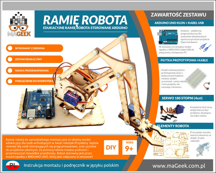 Ramię robota oparte o ARDUINO - zestaw do montażu - 7082566488 ...