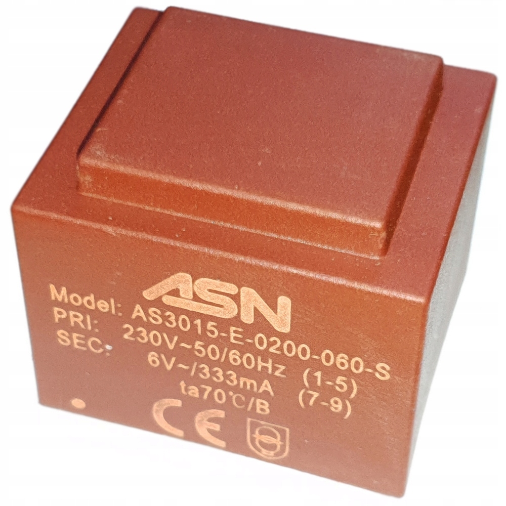 Transformator 6V 2W EI30 do druku zalewany ASN - 10747671311 - oficjalne archiwum Allegro