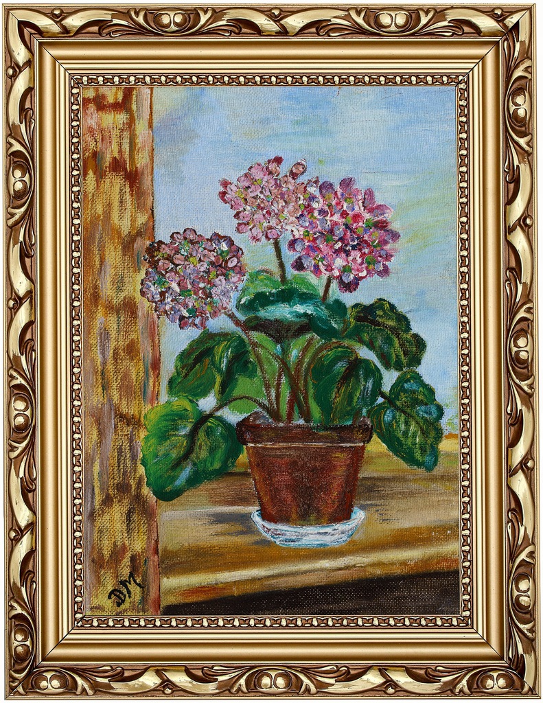 KWIATY W DONICZCE - STARY OBRAZ OLEJNY NA PŁÓTNIE - 14868197922 ...