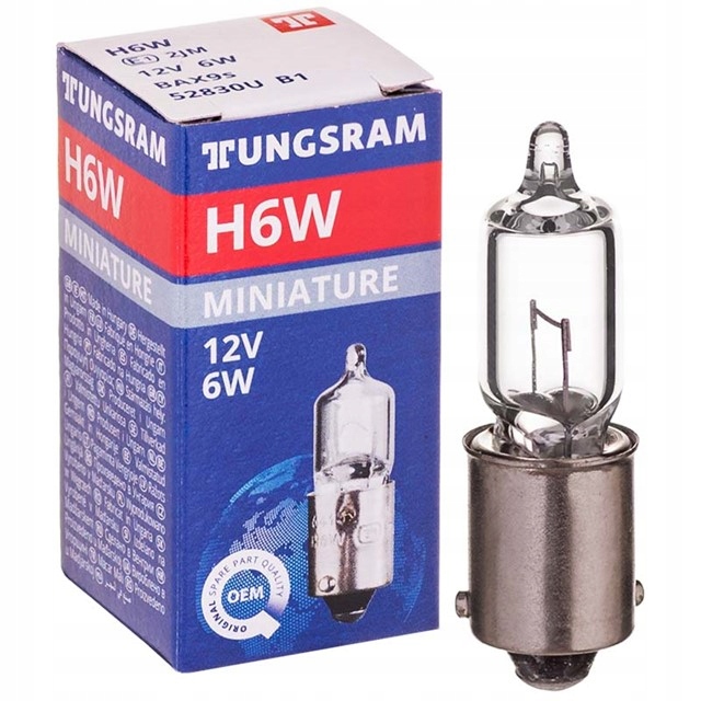 Żarówka TUNGSRAM H6W 12V 6W BAX9s, 1 szt. - 12743694208 - oficjalne ...