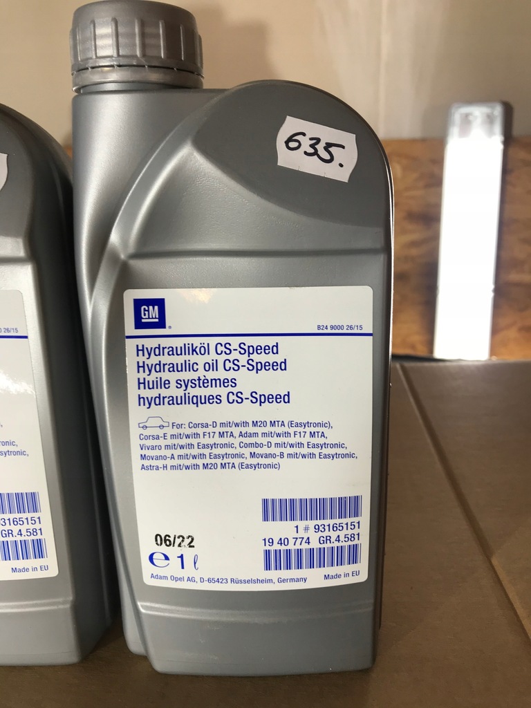 Olej hydrauliczny Opel GM OE 1L ORYGINAŁ 93165151 - 12017652578 ...