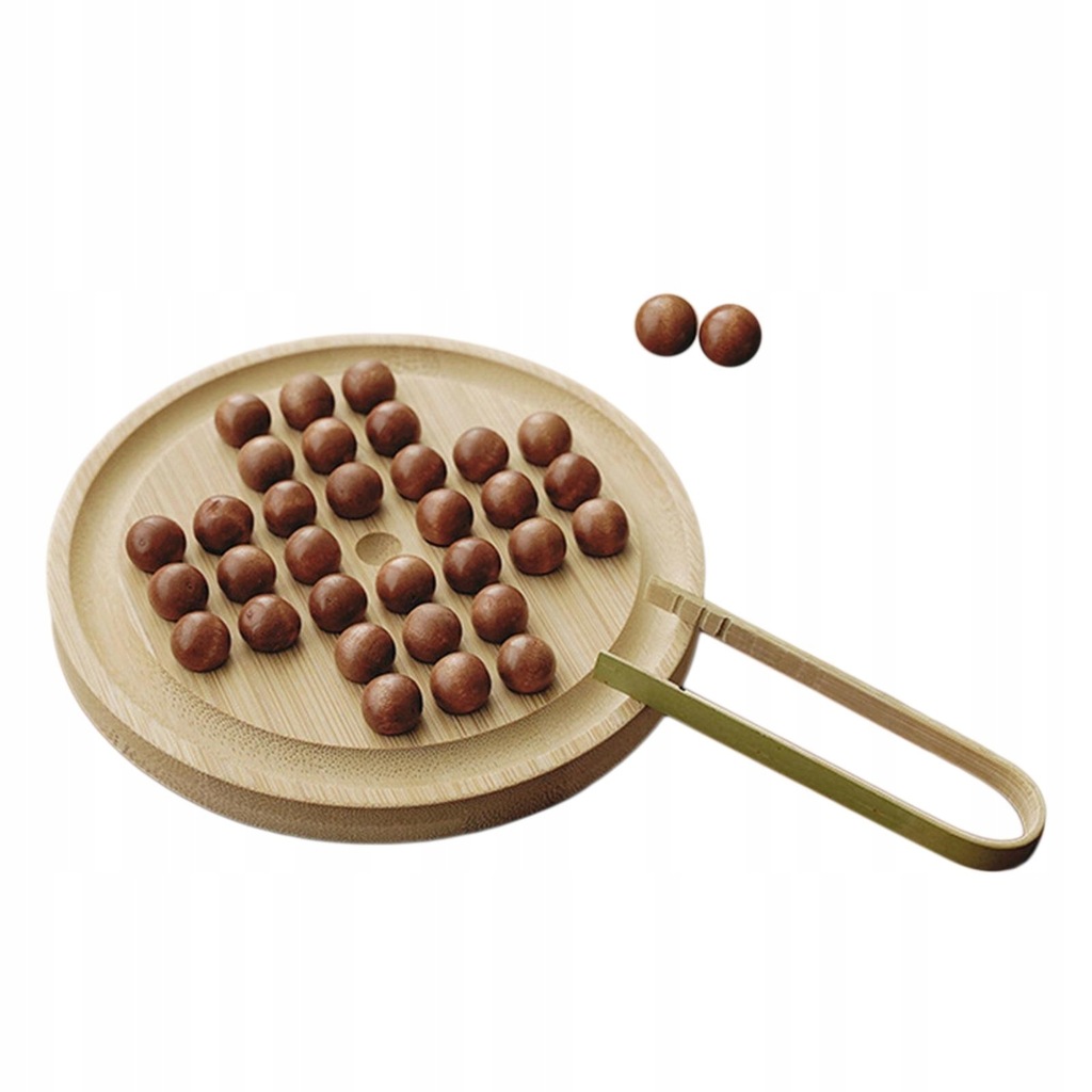 Solitaire Board Game Marbles Game Board Classical Adults and 32 Wood ...