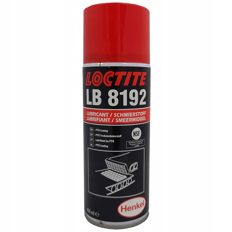 POWŁOKA TEFLONOWA LOCTITE LB 8192 ŚLISKI SMAR BIAŁY PTFE SPRAY ATEST ...