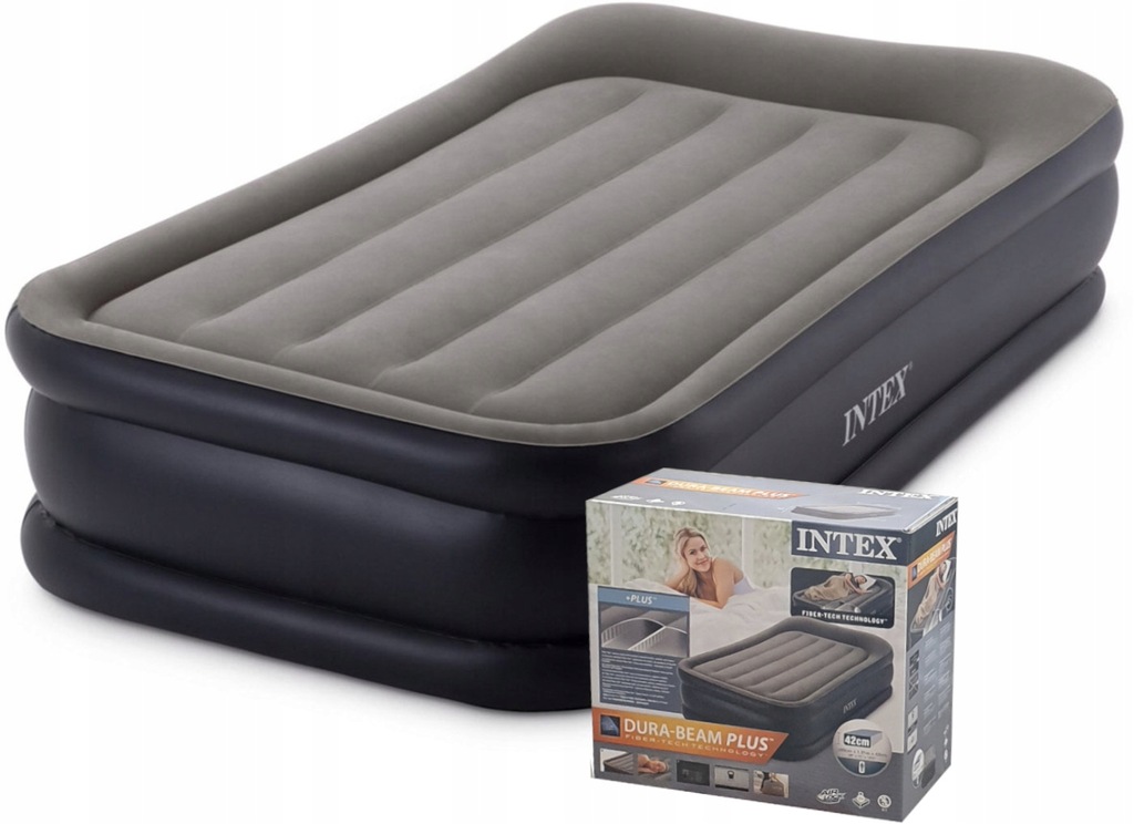 INTEX -materac dmuchany, łóżko, 1 os. pompka 230V - 8940369499 ...