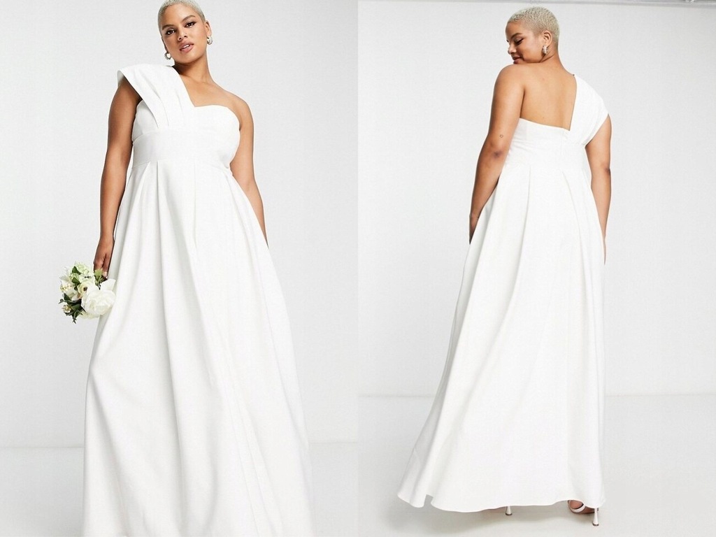 True Violet ślubna sukienka maxi na jedno ramię 50 - 13615368973 ...