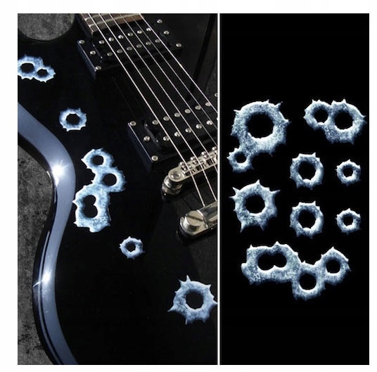 Naklejki na KORPUS GITARY - Dziury po kulach (S) - 8697289296 - oficjalne archiwum Allegro