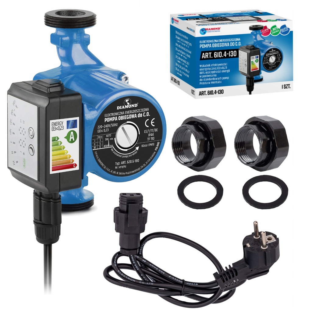 POMPA ENERGOOSZCZĘDNA OBIEGOWA 25/40-180 DIAMOND - 11350579745 - oficjalne archiwum Allegro