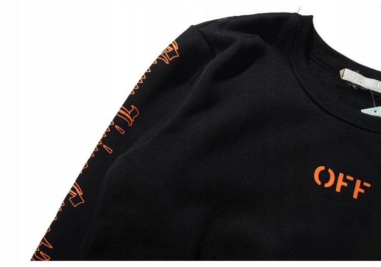 Bluza OFF WHITE VLONE modna luźna HIT L rap CZARNA - 7016244942 ...