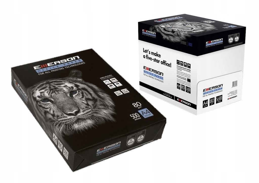 Papier ksero Emerson format A4 80g karton 2500ark - 12791865301 - oficjalne archiwum Allegro
