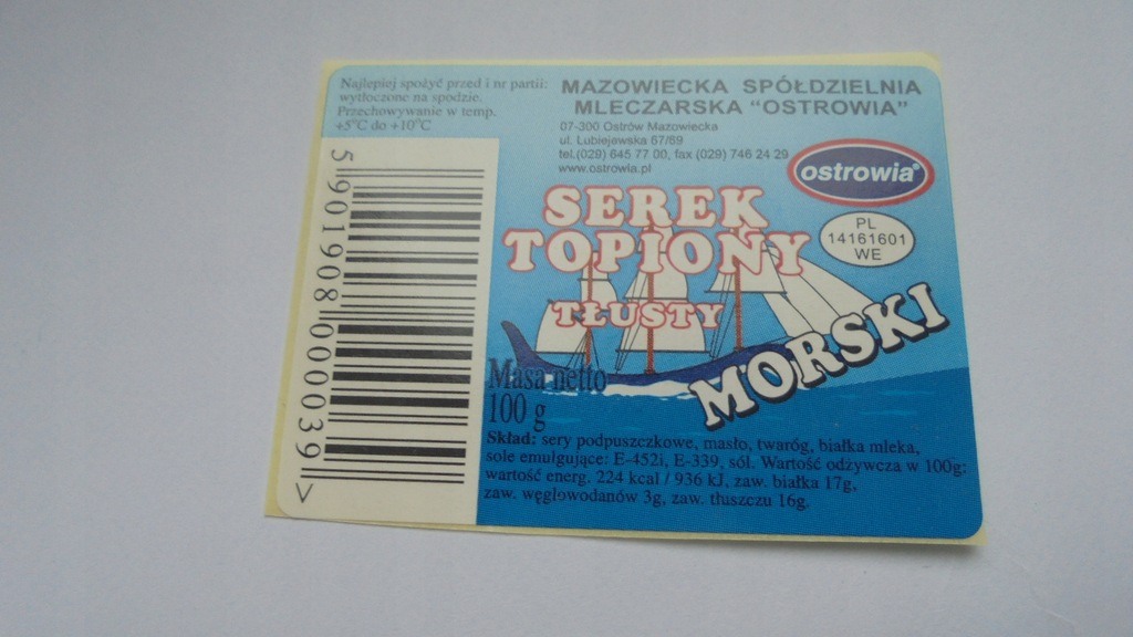 Stara etykieta serek topiony Ostrów Maz - 12611168284 - oficjalne archiwum Allegro
