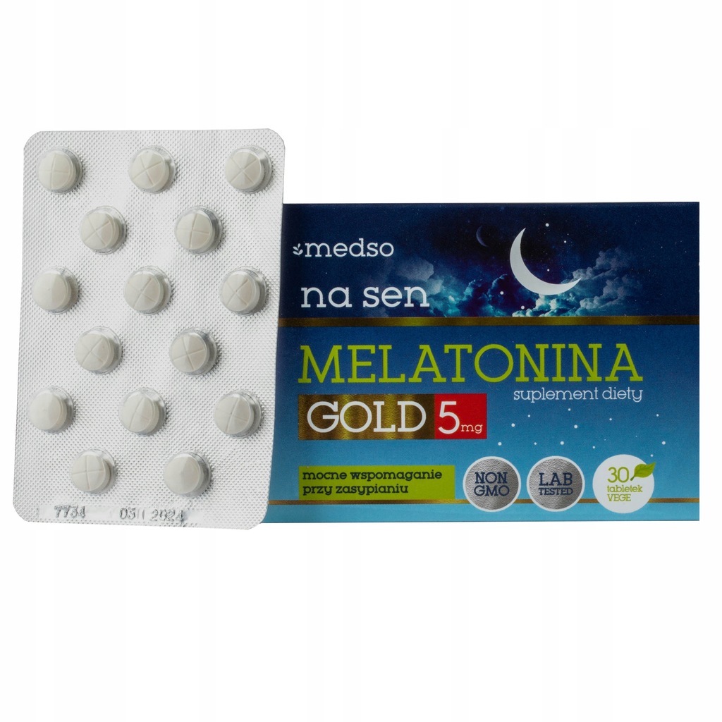 Melatonina Gold 5mg na SEN 120porcji w tabletkach - 12625314195 - oficjalne archiwum Allegro