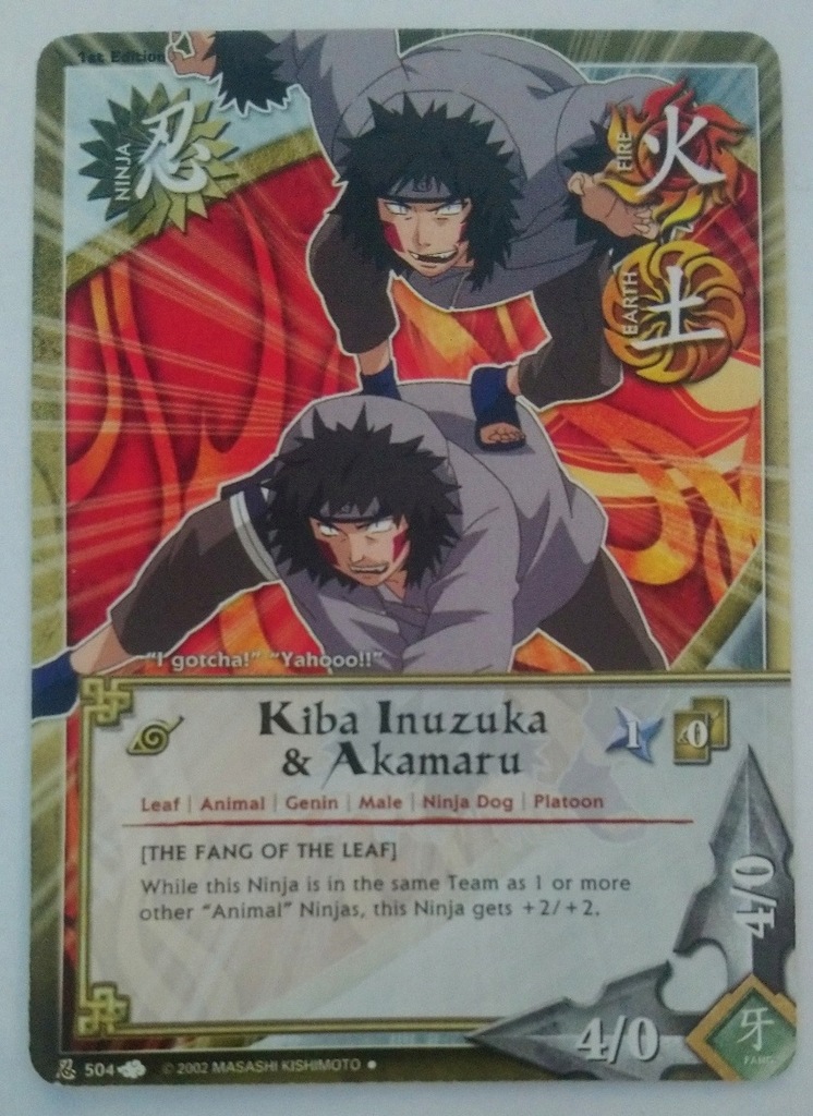 Karta Naruto CCG Ninja Kiba Inuzuka - N-504 - 12339461463 - oficjalne archiwum Allegro