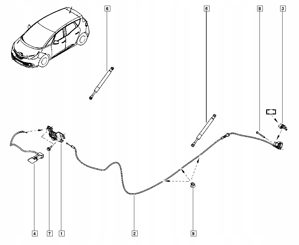 NOWA ORYGINALNA LINKA RĄCZKA MASKI RENAULT OE 656220664R SCENIC IV ...