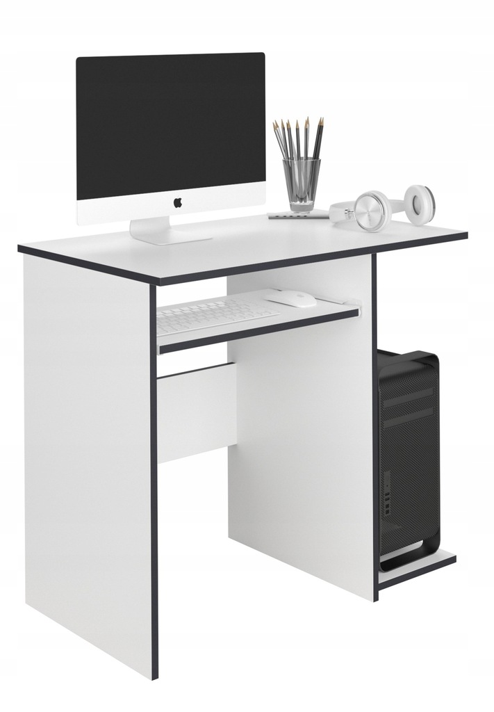 BIURKO KOMPUTEROWE 80CM STOLIK LAPTOP BIAŁE N-5 - 10995683749 ...