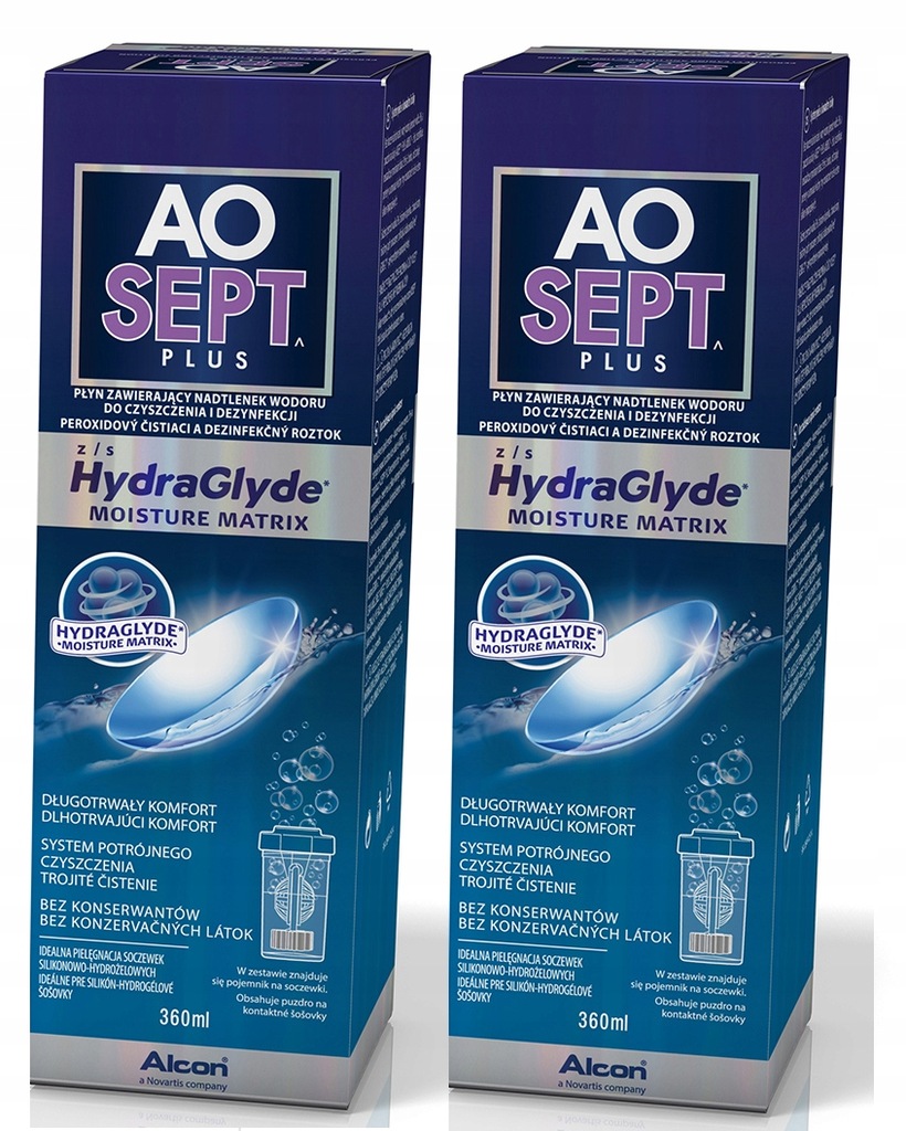 płyn AO SEPT PLUS HydraGlyde 2x360 ml+pojemniczek - 10907720047 - oficjalne archiwum Allegro
