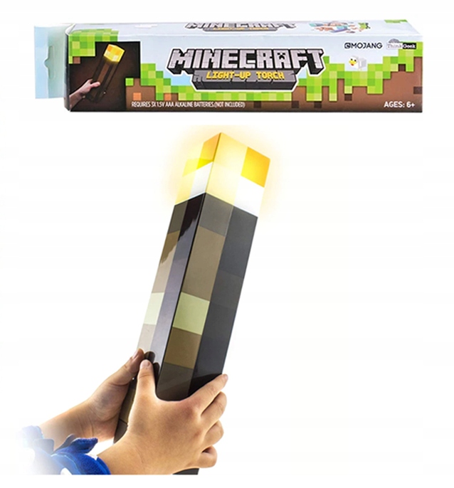 POCHODNIA MINECRAFT LAMPKA LAMPA NAJNOWSZY MODEL - 12721291690 ...