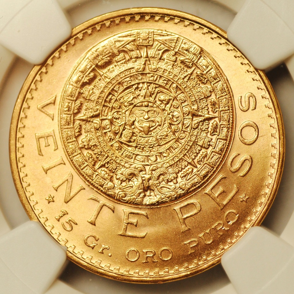 Meksyk 20 pesos 1959 NGC MS67 piękne złoto - 15188695116 - oficjalne archiwum Allegro
