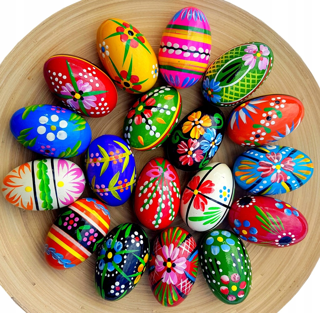 PISANKA pisanki drewniane POLSKIE malowane DUŻE XL - 13424130684 ...