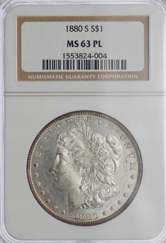 USA, 1 Dolar 1880 - S Morgan NGC MS63 Proof Like! m2 - 17170766346 - oficjalne archiwum Allegro