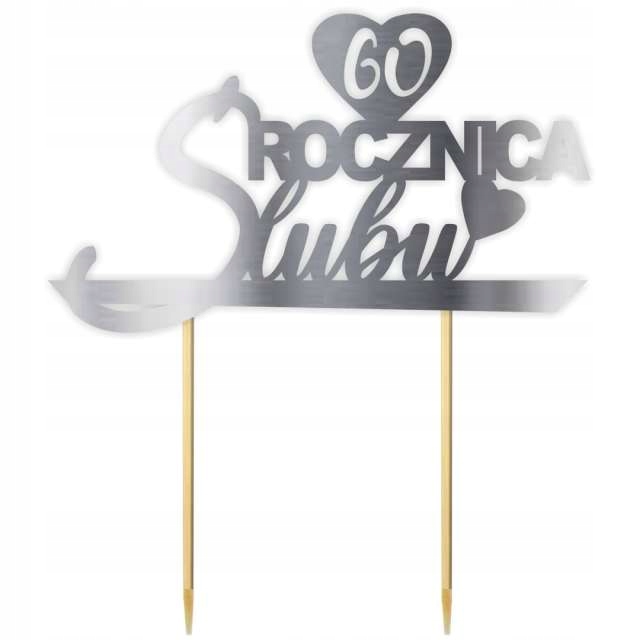 Topper ozdoba na tort 60 Rocznica Ślubu , 60-tka - 14495007227 - oficjalne archiwum Allegro