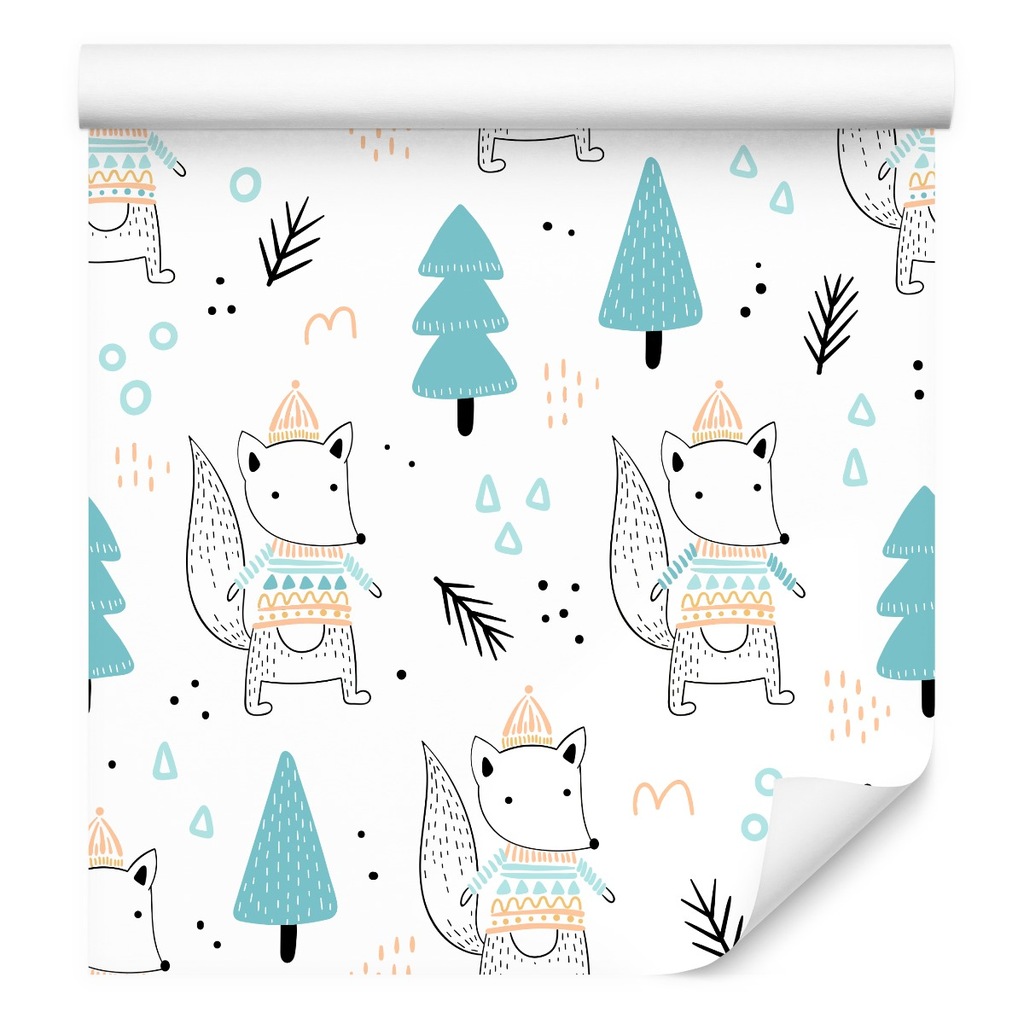 Tapeta Dekoracyjna LISEK Rysunek Styl Skandynawski - 11413889437 ...