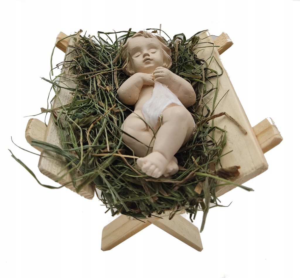 DZIECIĄTKO JEZUS FIGURKA NA SIANKU W ŻŁÓBKU SZOPKA - 12970395960 ...