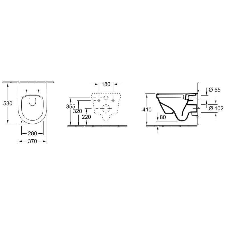 VILLEROY & BOCH MISKA WISZĄCA WC BEZ KOŁNIERZA - 7623052003 - oficjalne ...