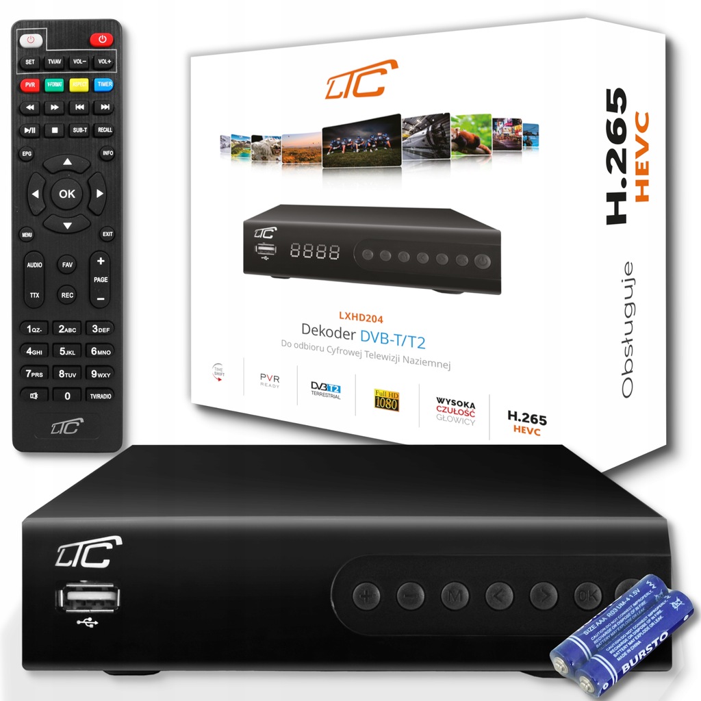 TUNER TV NAZIEMNEJ HD DEKODER DVB-T2 HEVC H.265 - 10959204092 ...