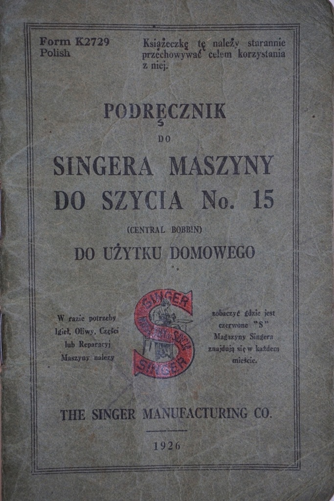 PODRĘCZNIK do MASZYNY do SZYCIA SINGER INSTRUKCJA - 13148597723 ...