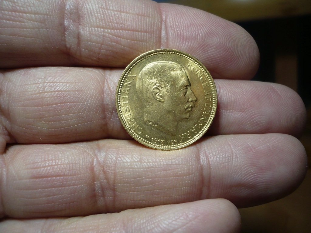 20 KORON DANIA 1913 (Au 0.900 , 8,96 g) RZADSZA - 13434711472 ...