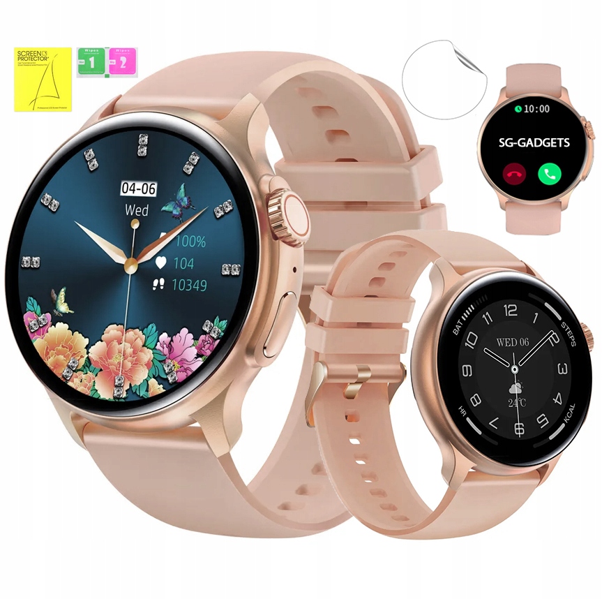 SMARTWATCH ZEGAREK DAMSKI AMOLED PL MENU ROZMOWY - 14062395311 - oficjalne archiwum Allegro