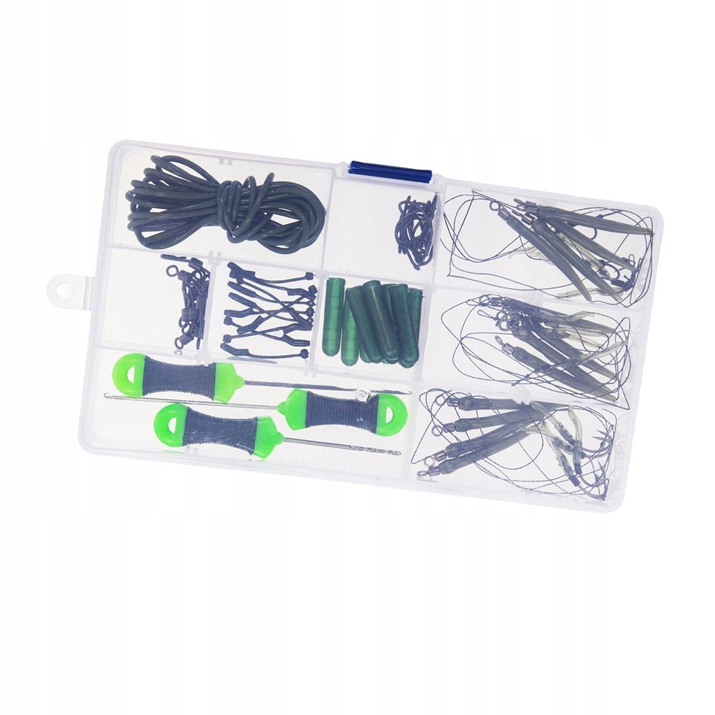 62Pcs Carp Fishing Accessories Carp Hooks W/ Box Rig Tube Swivels ...