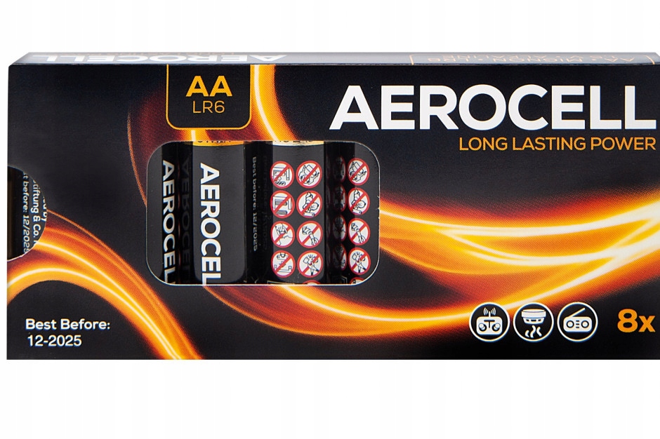 Bateria alkaliczna Aerocell AA (R6) 8 SZT. - 15194868998 - oficjalne archiwum Allegro