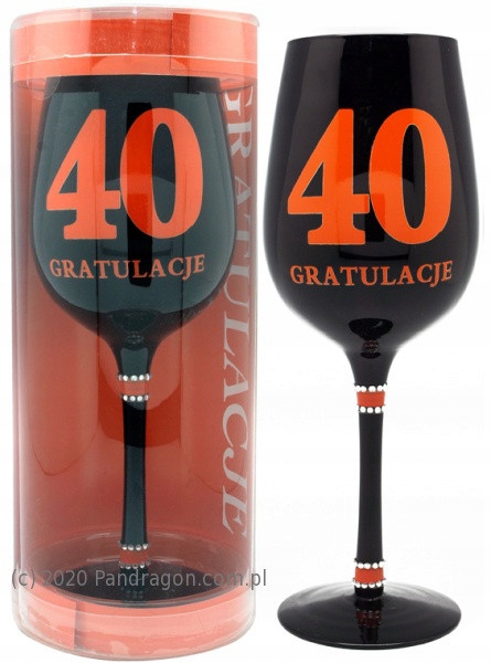 Kieliszek 40 - gratulacje urodziny na prezent - 12586054193 - oficjalne archiwum Allegro