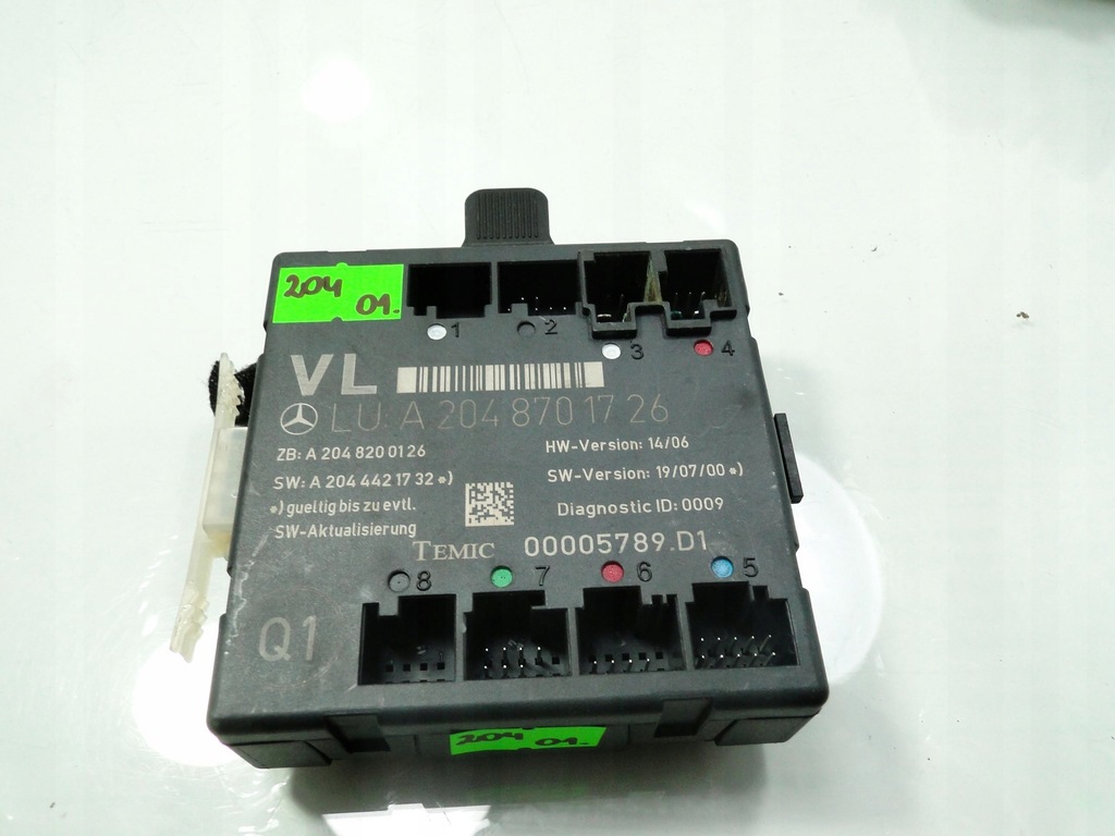 MERCEDES W204 MODUŁ STEROWNIK DRZWI A2048701726 Q1 - 7573727053 ...