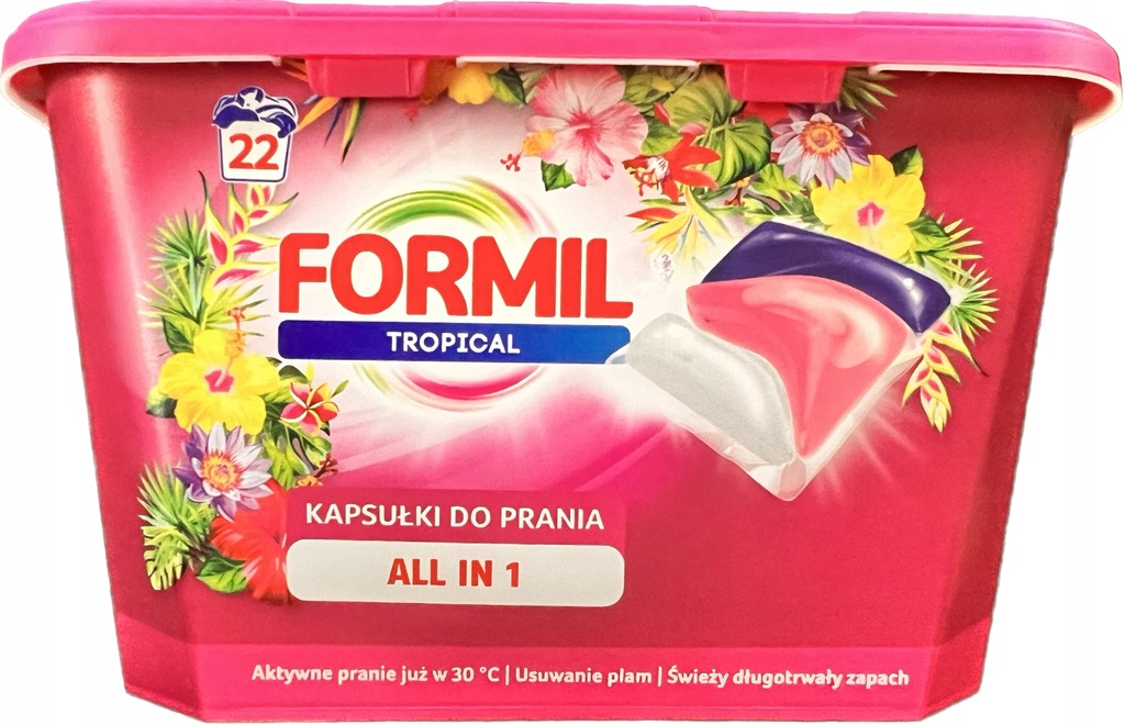 FORMIL - KAPSUŁKI DO PRANIA - ALL IN ONE - TROPICAL - KOLOR - 22 SZT ...