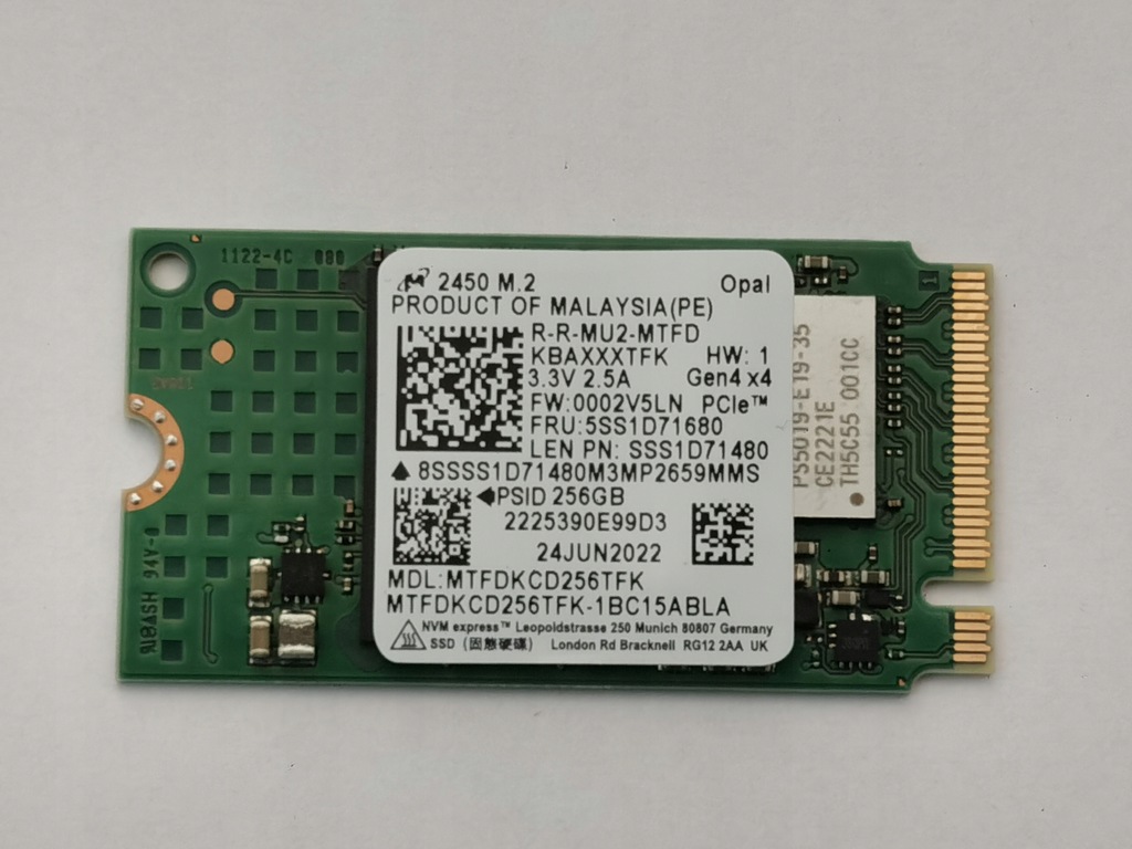 Dysk SSD Micron 256GB M.2 PCIe NVMe 2240 2242 - 13518712793 - oficjalne ...